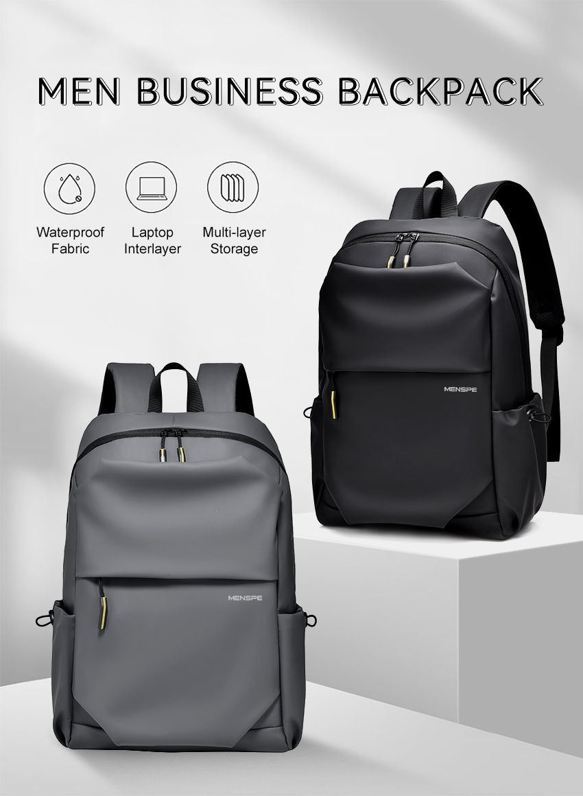 MENSPE Men Laptop Backpack Waterproof Travel Backpack Business Bag ...