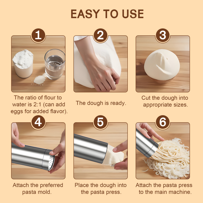 ⚡️Local Shipping⚡️ 5-in-1 Cordless Pasta Machine with Noodle Molds ...