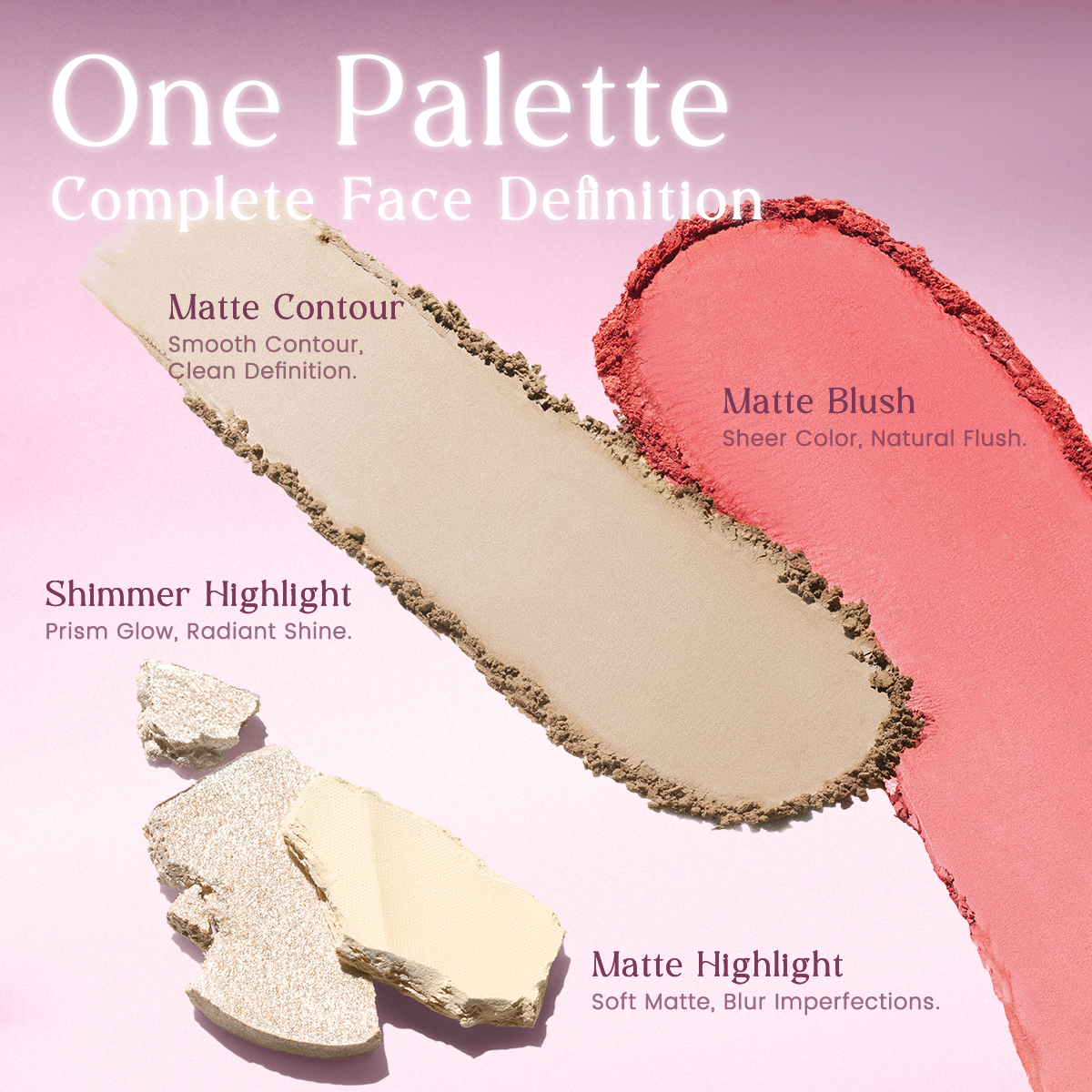 FOCALLURE Prism Multi-use Glow Blush Highlighter Contour Face Palette ...