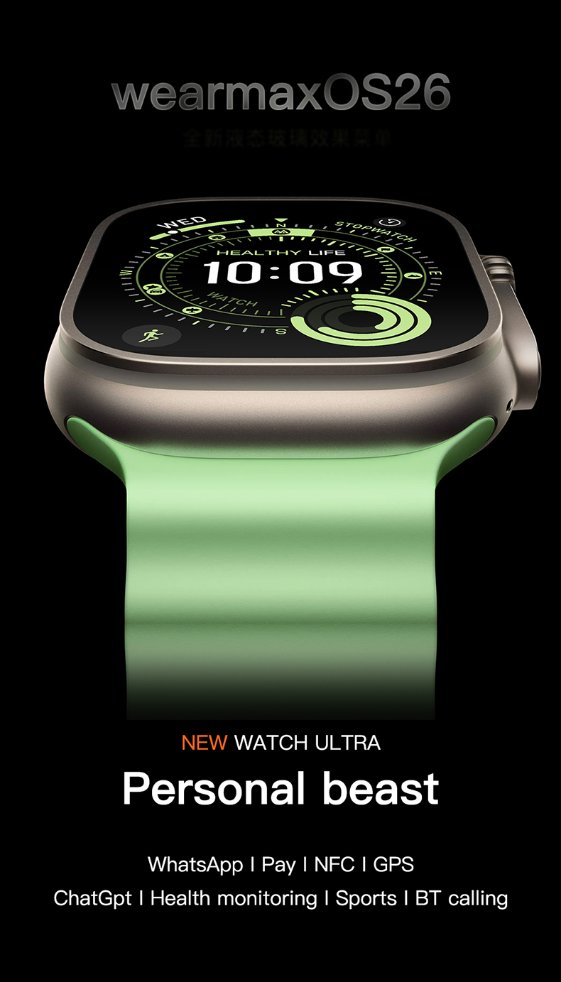 Microwear Ultra 5 Pro Smart Watch WhatsApp Cchat 49mm ChatGPT AI ...