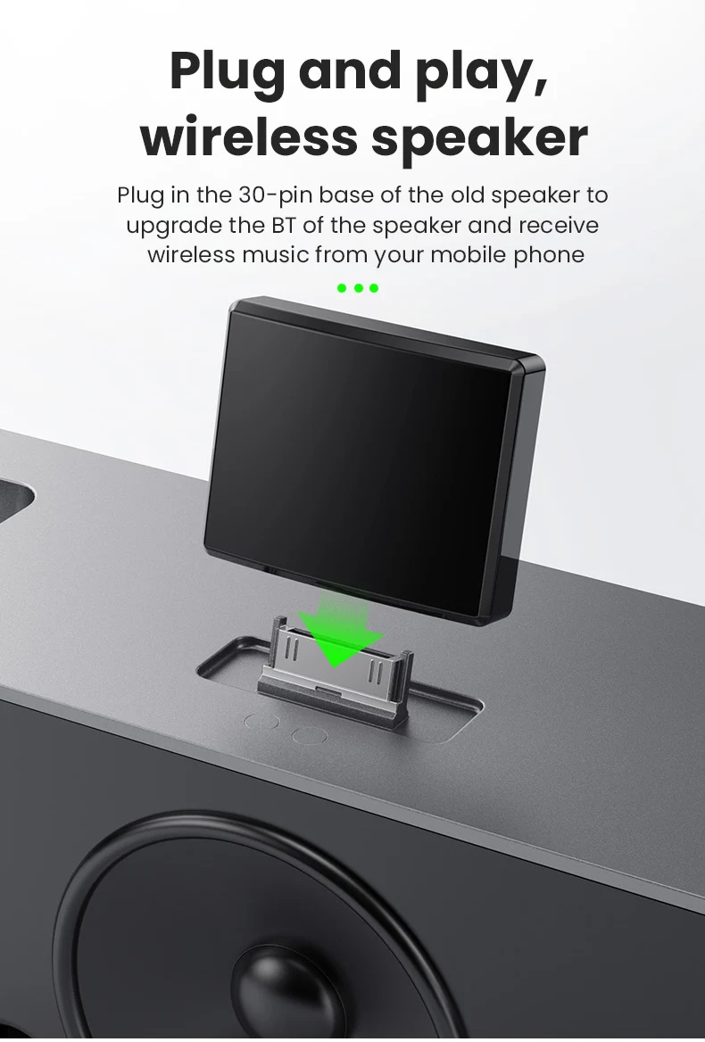 Bluetooth 5.4 30 Pin Audio Receiver High Compatibility HIFI Lossless ...