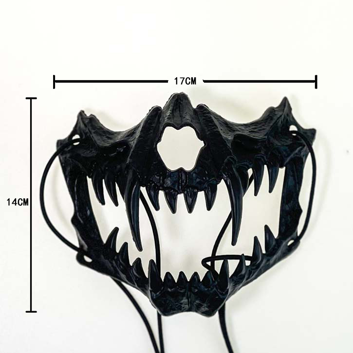 Halloween Mask Half Face Tiger Yasha Dragon God Tengu Werewolf Horror ...