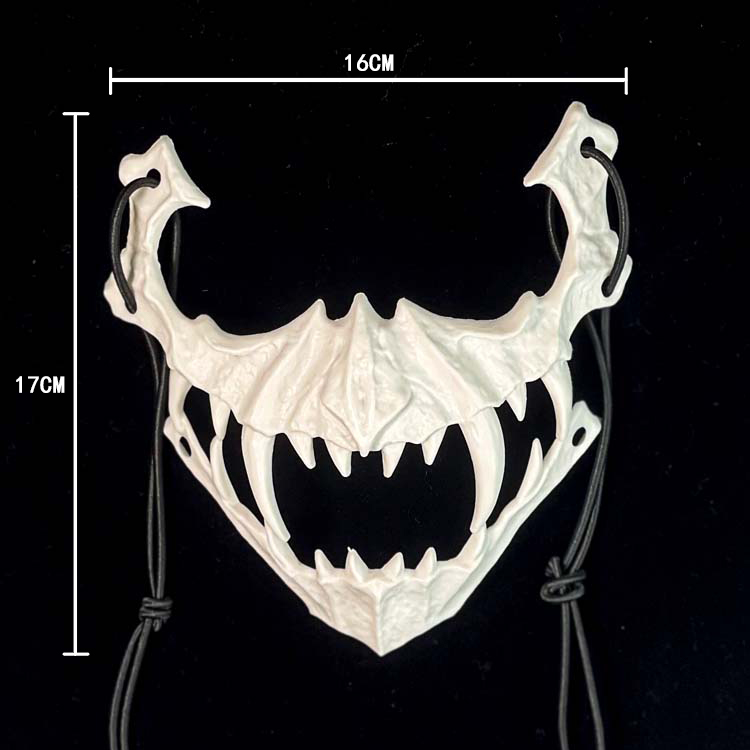 Halloween Mask Half Face Tiger Yasha Dragon God Tengu Werewolf Horror ...