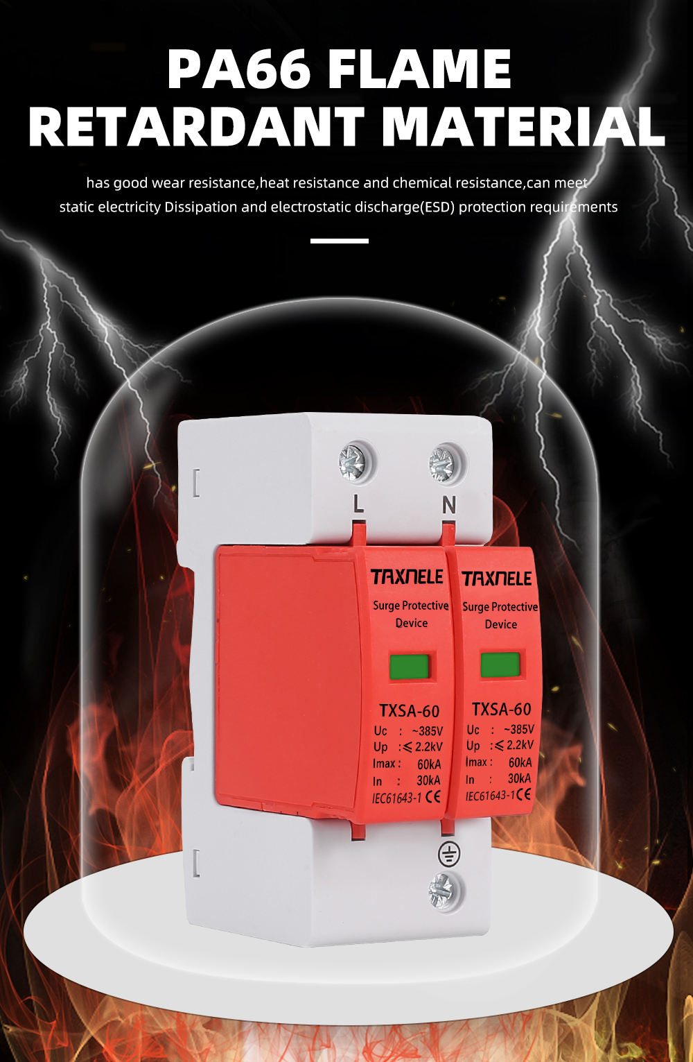 Surge Protector SPD 2P Low Voltage AC Household Lightning Protection ...