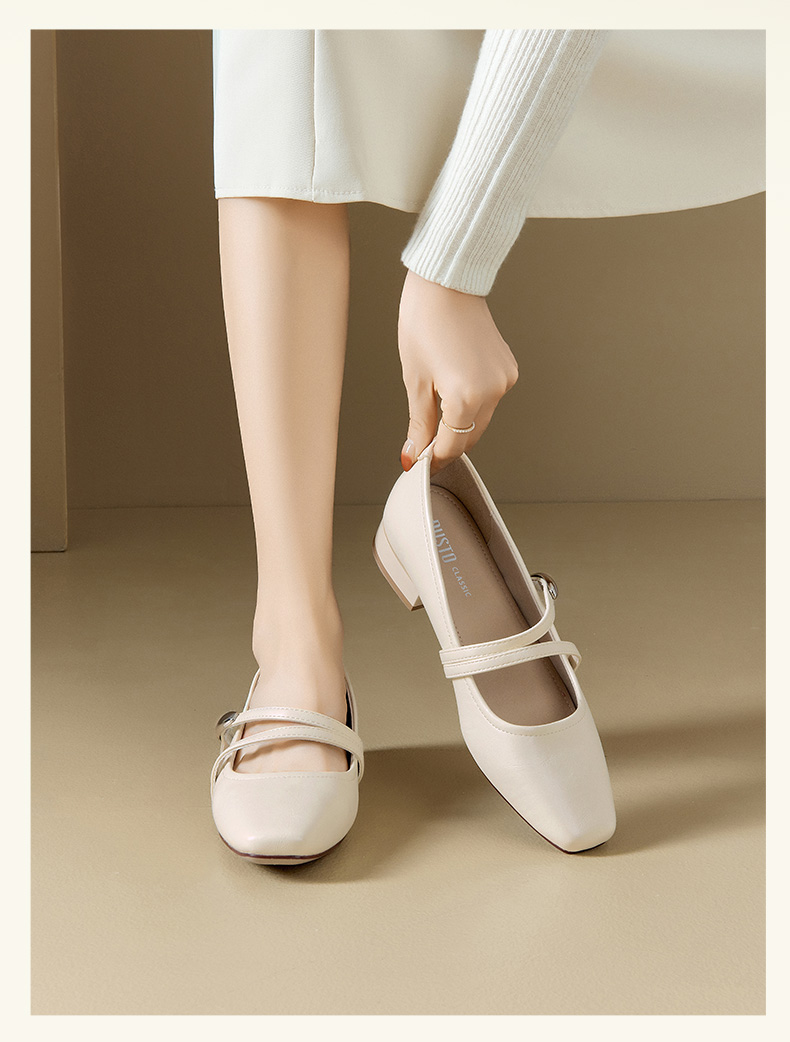 DUSTO Mary Jane Shoes Soft Sole Low Heel Women's Shoes Comfortable ...