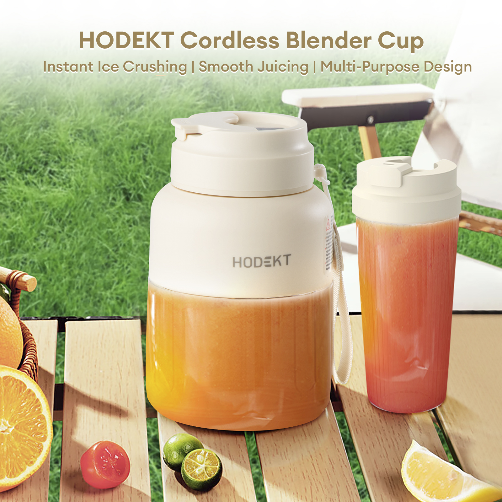 HODEKT Juicing Cup 1.5L Portable Outdoor Wireless Electric Juicer ...