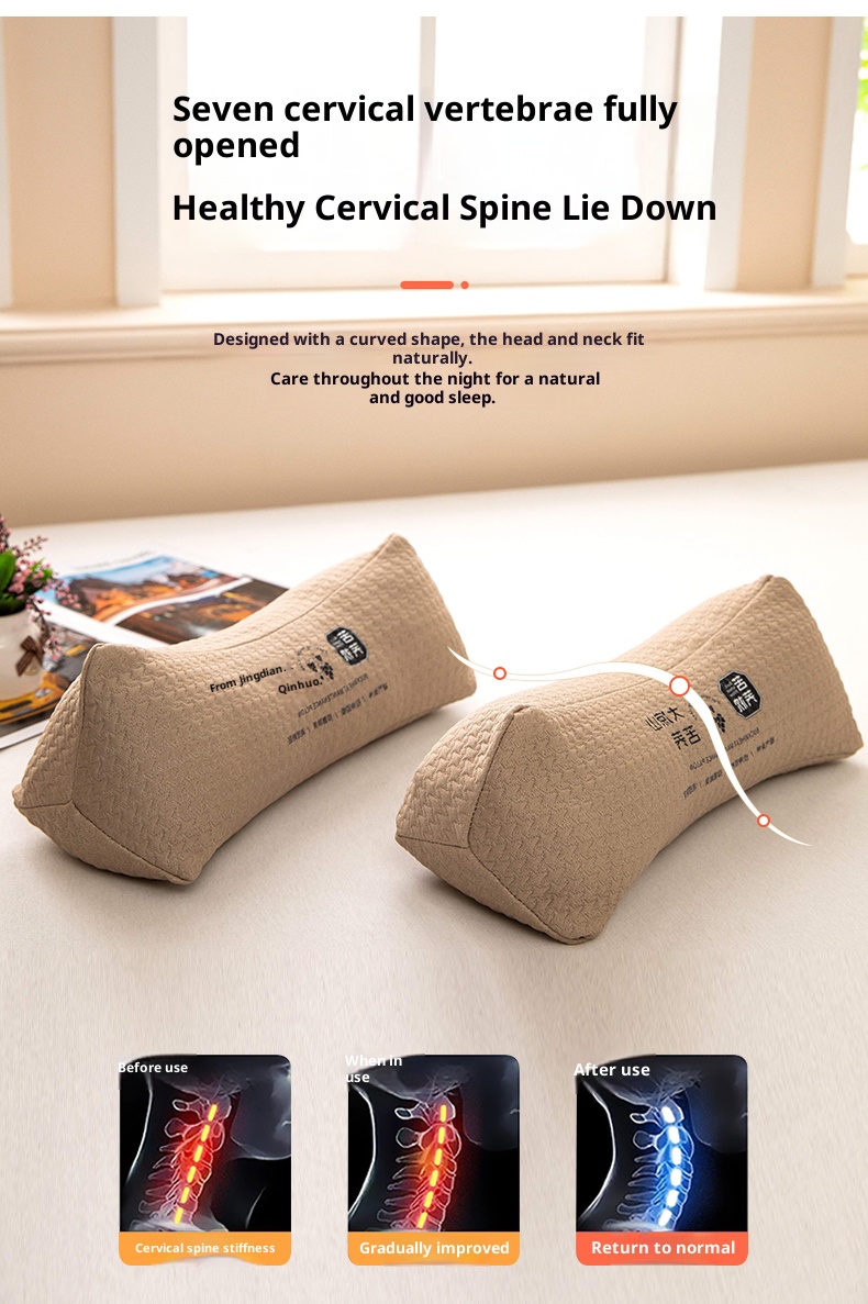 Buckwheat Husks Triangle Cervical Pillow Knitted Ergonomics Sleeping ...