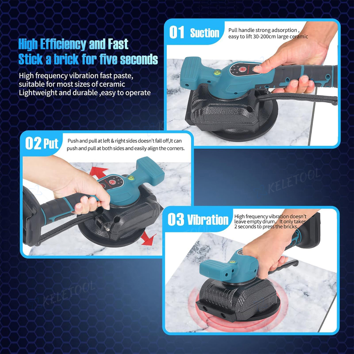 Electric Tile Machine Vibrator Floor Tile Vibrator Tiling Tile Tool ...