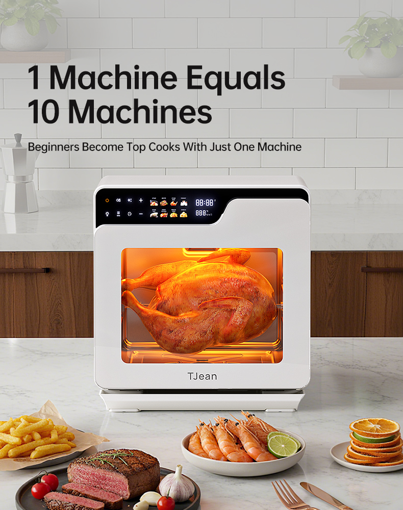 TJean LumiBake S1 Pro 18L Steam Oven I Visual Color Display I 8 Major ...