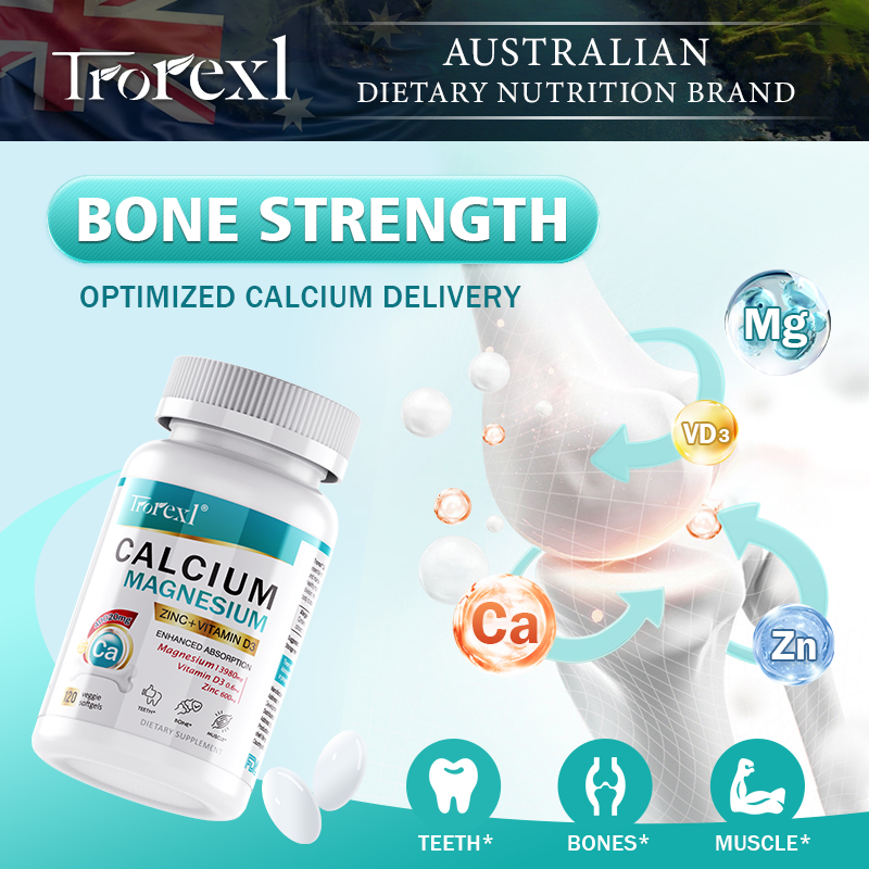 Trorexl - Calcium Magnesium Zinc Vitamin D3 Softgels - 120 Softgels ...