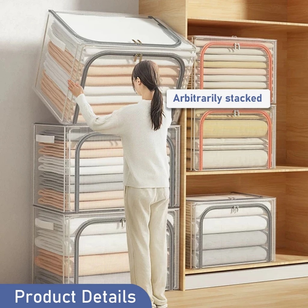 Transparent Foldable Storage Box 24L/66L/100L Large Capacity Foldable ...
