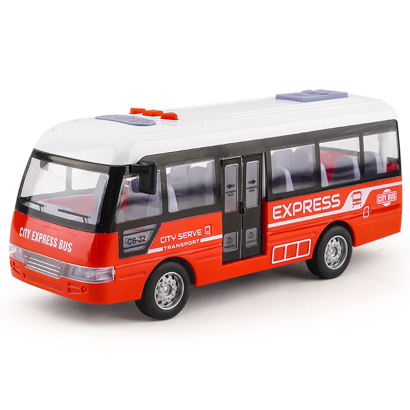 Simulation Bus Toy Transportation Pull Back School Bus Openable Door ...