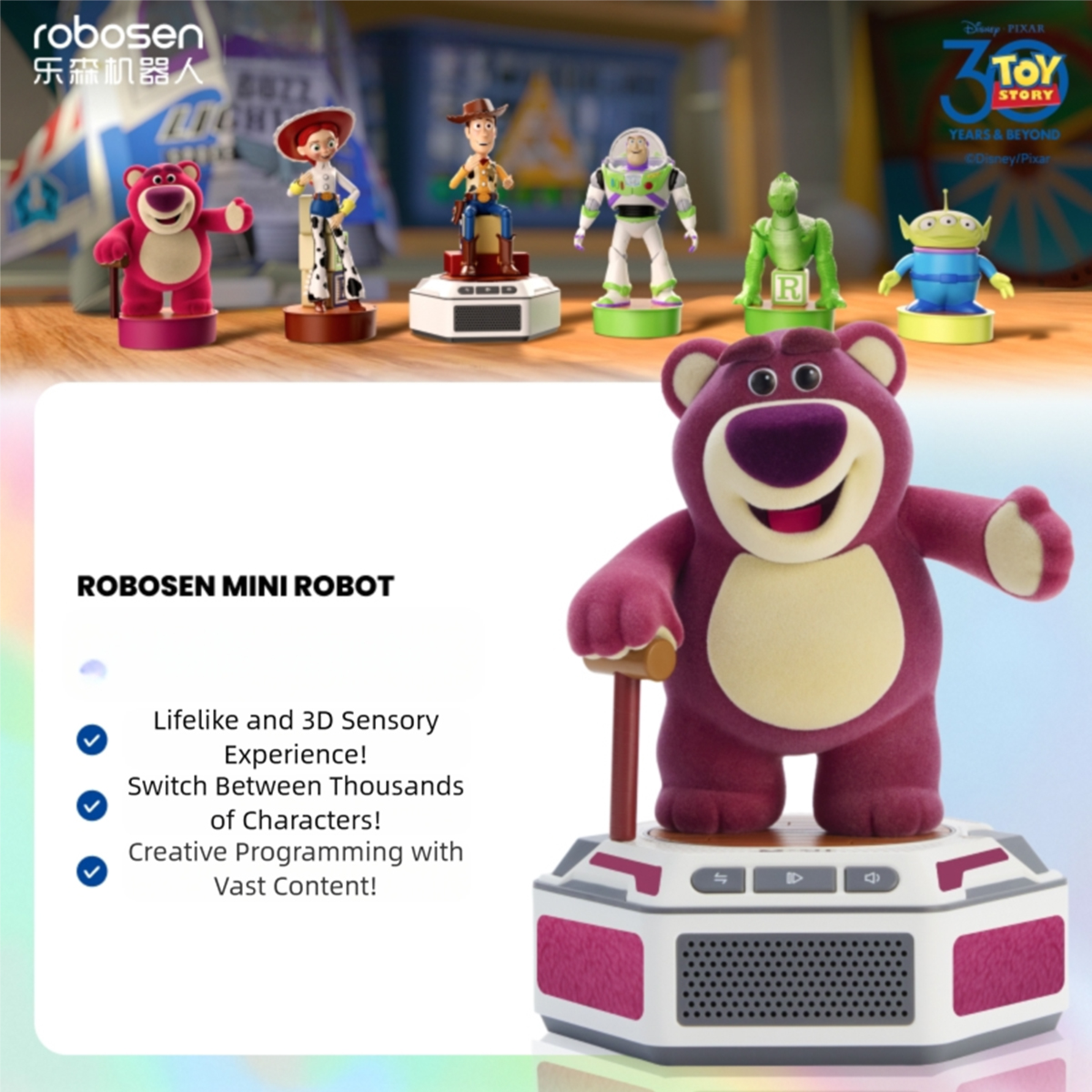 HIPLAY Robosen Mini Robot Toy Story Jessie/EVE/BUZZ/ALIEN/REX/LOTSO ...