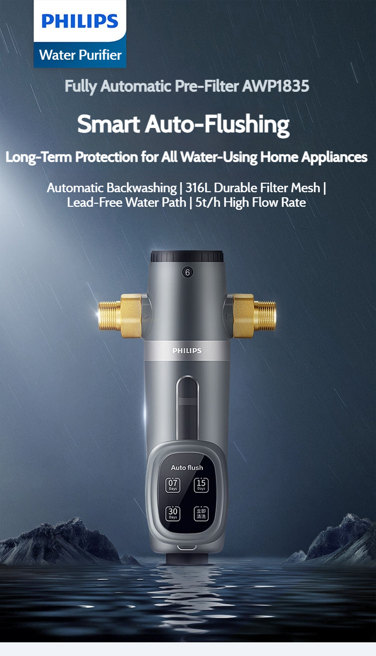 Philips Whole House Tap Water Universal Back Rinse Pre-Filter Household ...