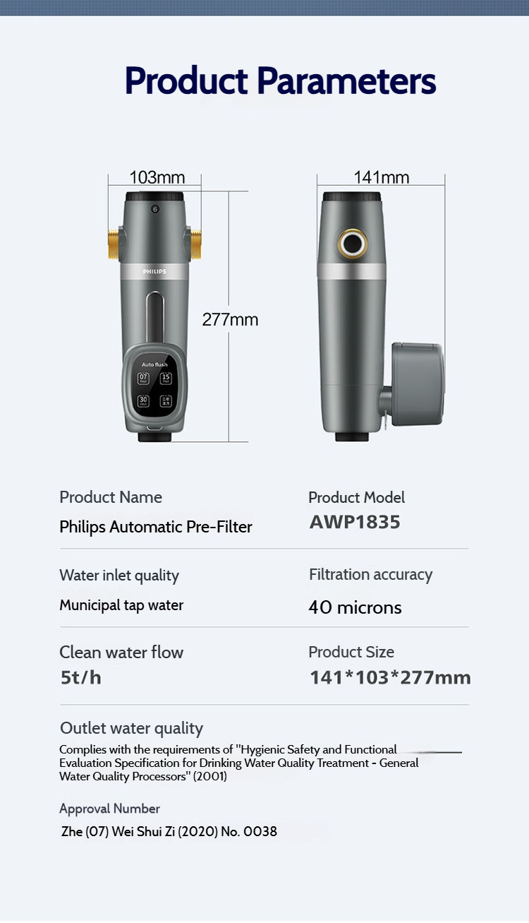 Philips Whole House Tap Water Universal Back Rinse Pre-Filter Household ...