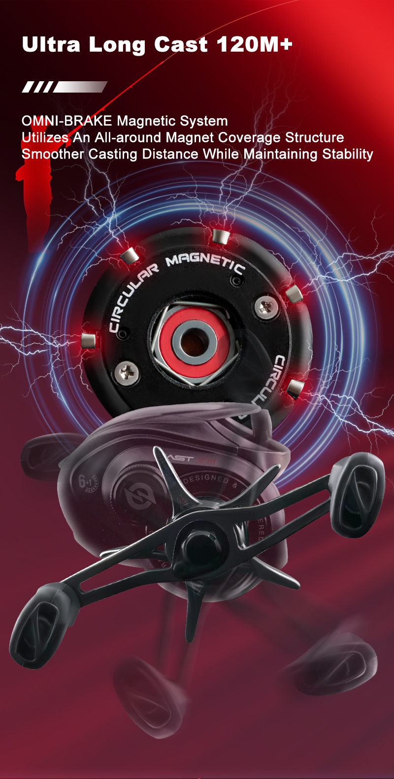 SEASIR CAST-X3 Baitcasting reel ultra long cast 120m+ ceramic bearings ...