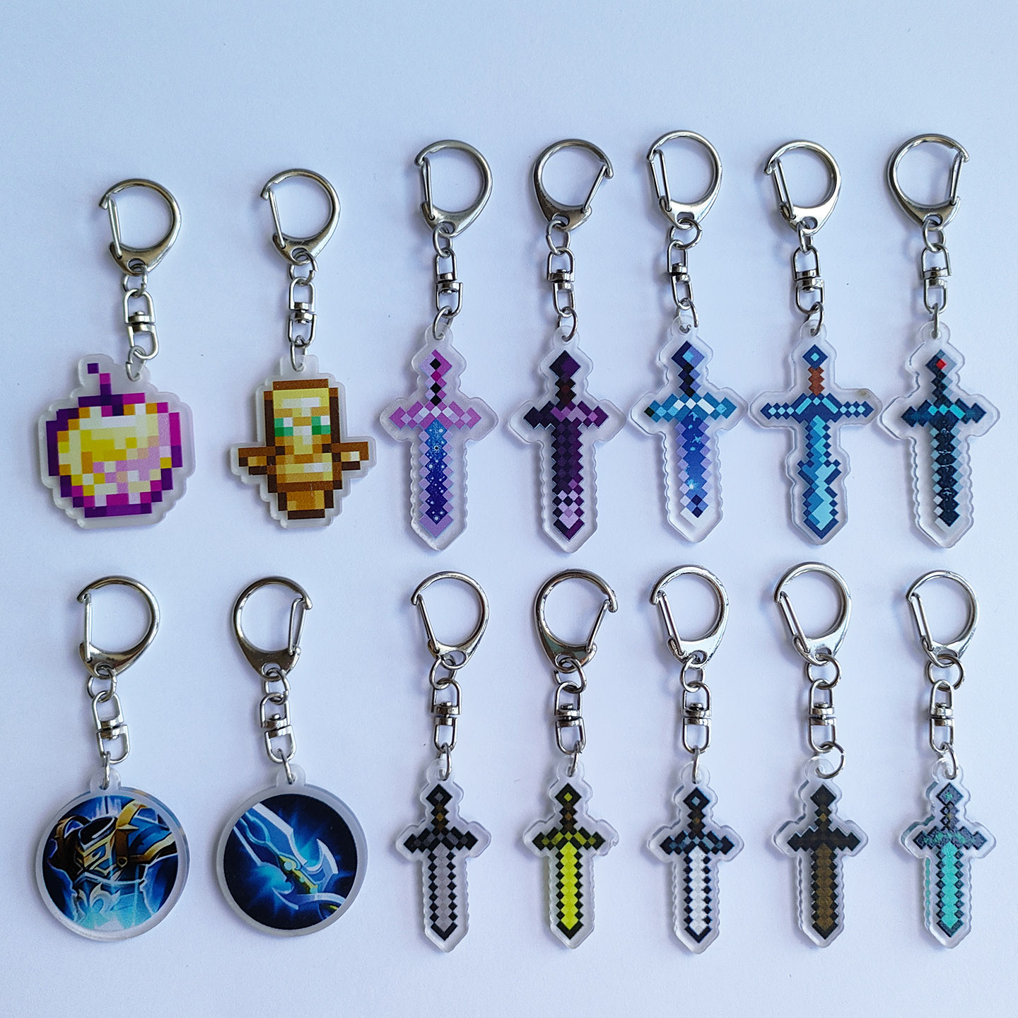 Minecraft Peripheral Keychain - MC Totem of Undying, Diamond Sword ...