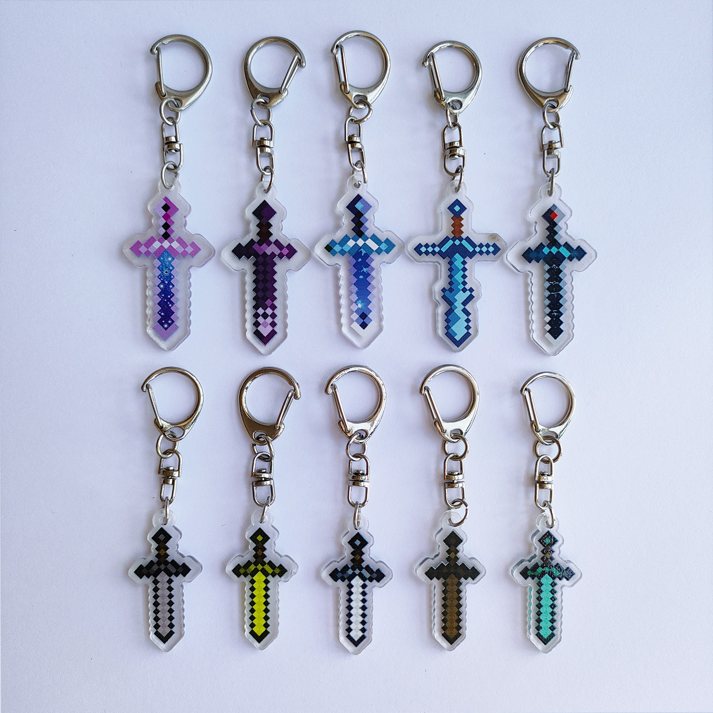 Minecraft Peripheral Keychain - MC Totem of Undying, Diamond Sword ...