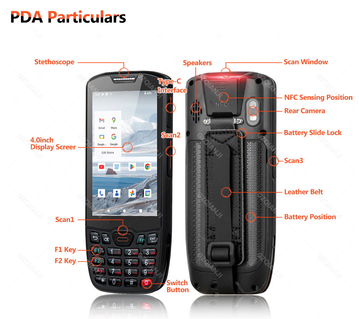 Rugged Data Collector Terminal PDA Scanner Android 13 Qualcomm Processor CPU 4+64GB | Shopee ...