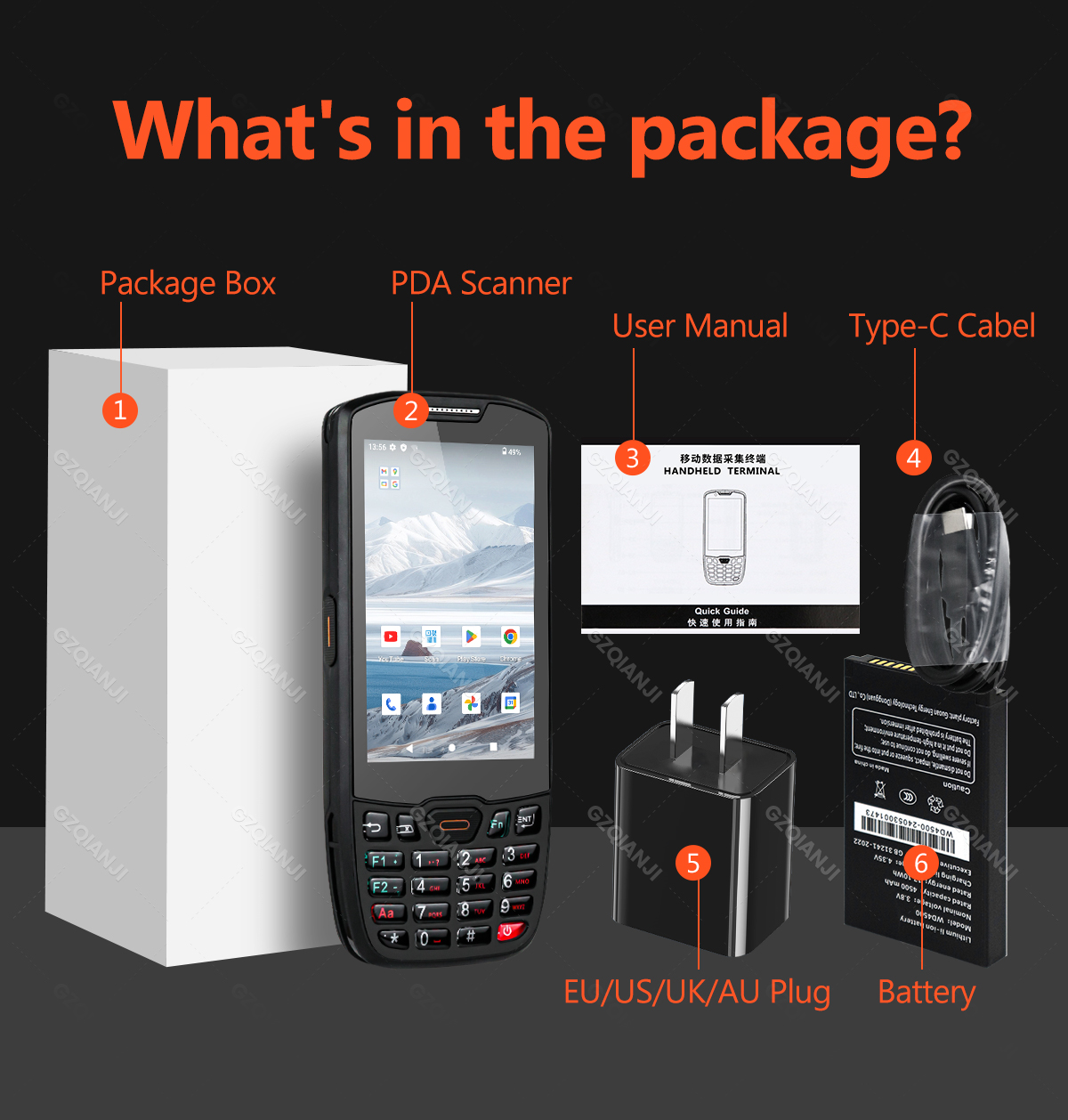Rugged Data Collector Terminal PDA Scanner Android 13 Qualcomm Processor CPU 4+64GB | Shopee ...