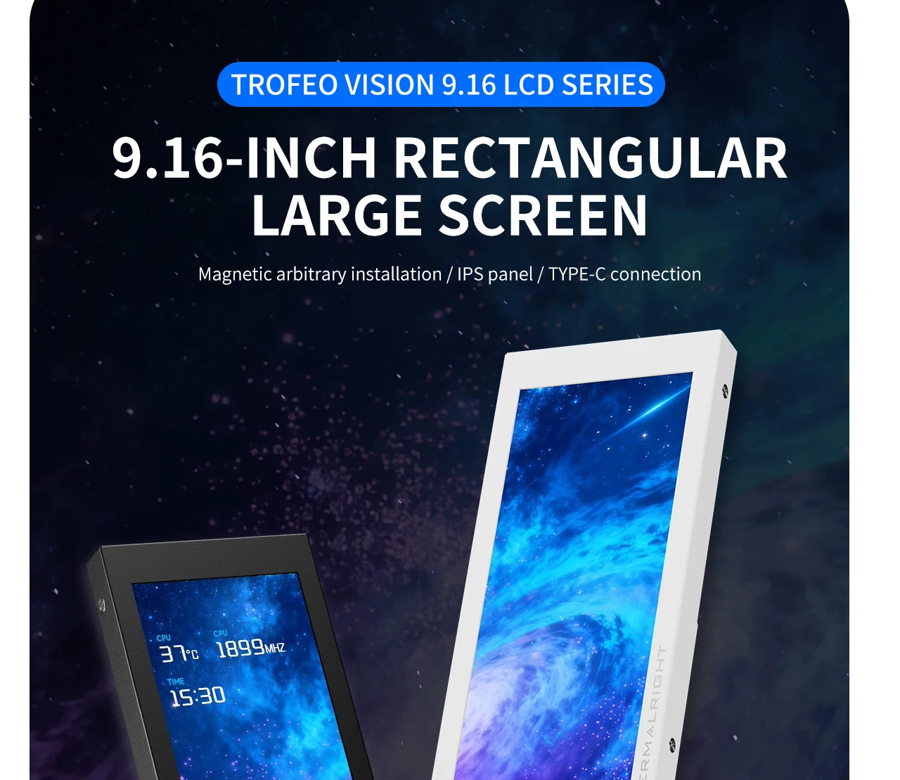 Thermalright TROFEO VISION 9.16-inch USB-C Secondary Screen Magnetic HD ...