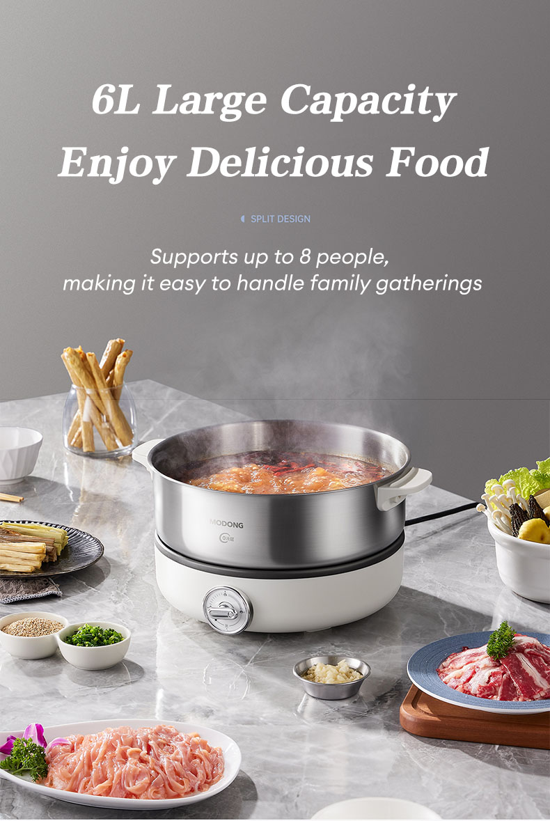 MODONG 6L Large Capacity Split-Type Electric Hot Pot 1800W High Power ...