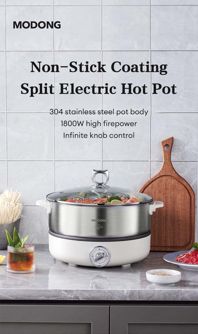 MODONG 6L Large Capacity Split-Type Electric Hot Pot 1800W High Power ...