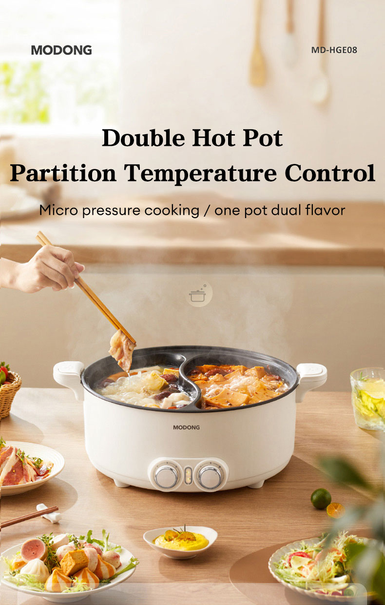 MODONG 8L Hot Pot Cooker Household Quick-Heating Steamboat Pot Multi ...