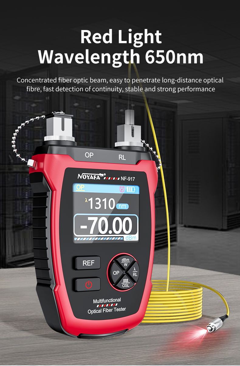 NOYAFA NF-917 Optical Power Meter Fiber Optic Tester VFL REF FC SC ...