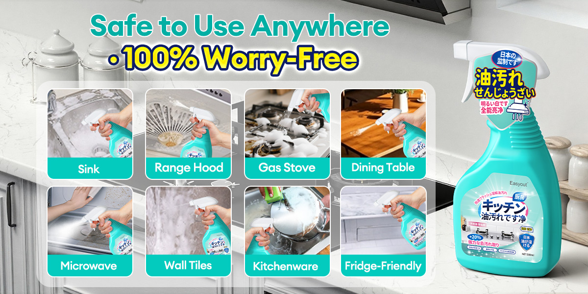Powerful Kitchen Degreaser Heavy Duty Grease Remover, Spray & Wipe ...
