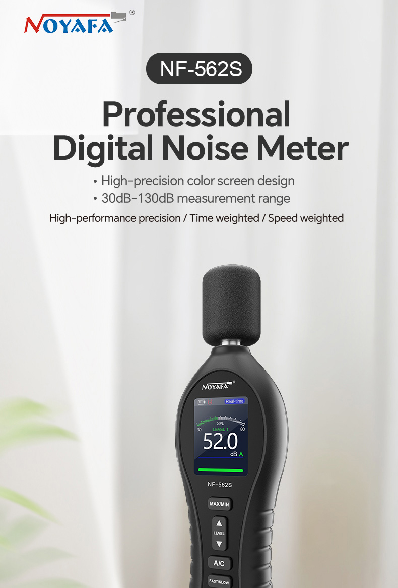 NOYAFA NF-562S Professional Digital Sound Level Meter 30-130dB Decibels High-precision color ...