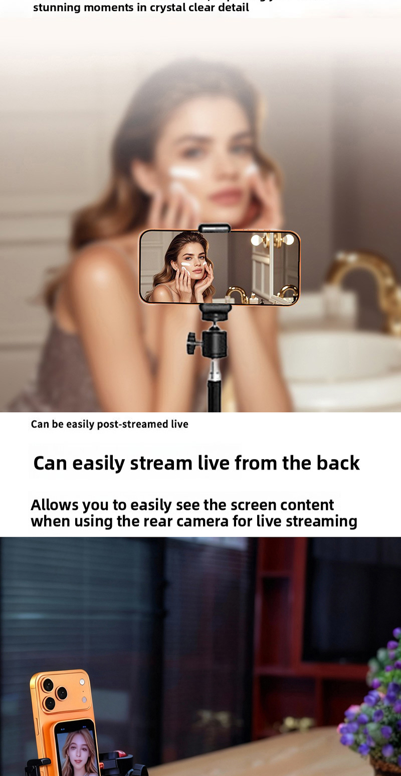 Magnetic Vlog Back Camera Selfie Monitor for iPhone And Android with ...