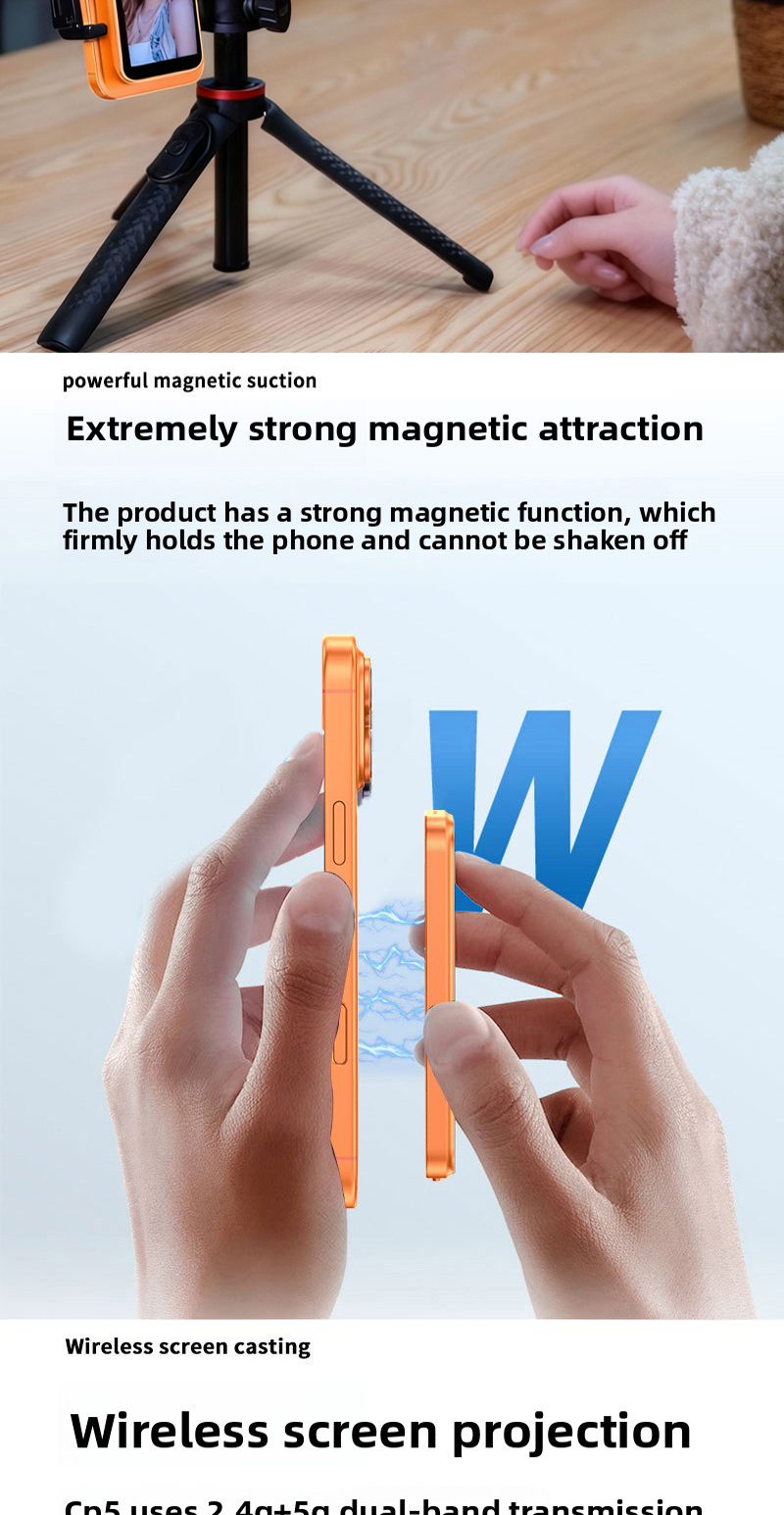 Magnetic Vlog Back Camera Selfie Monitor for iPhone And Android with ...