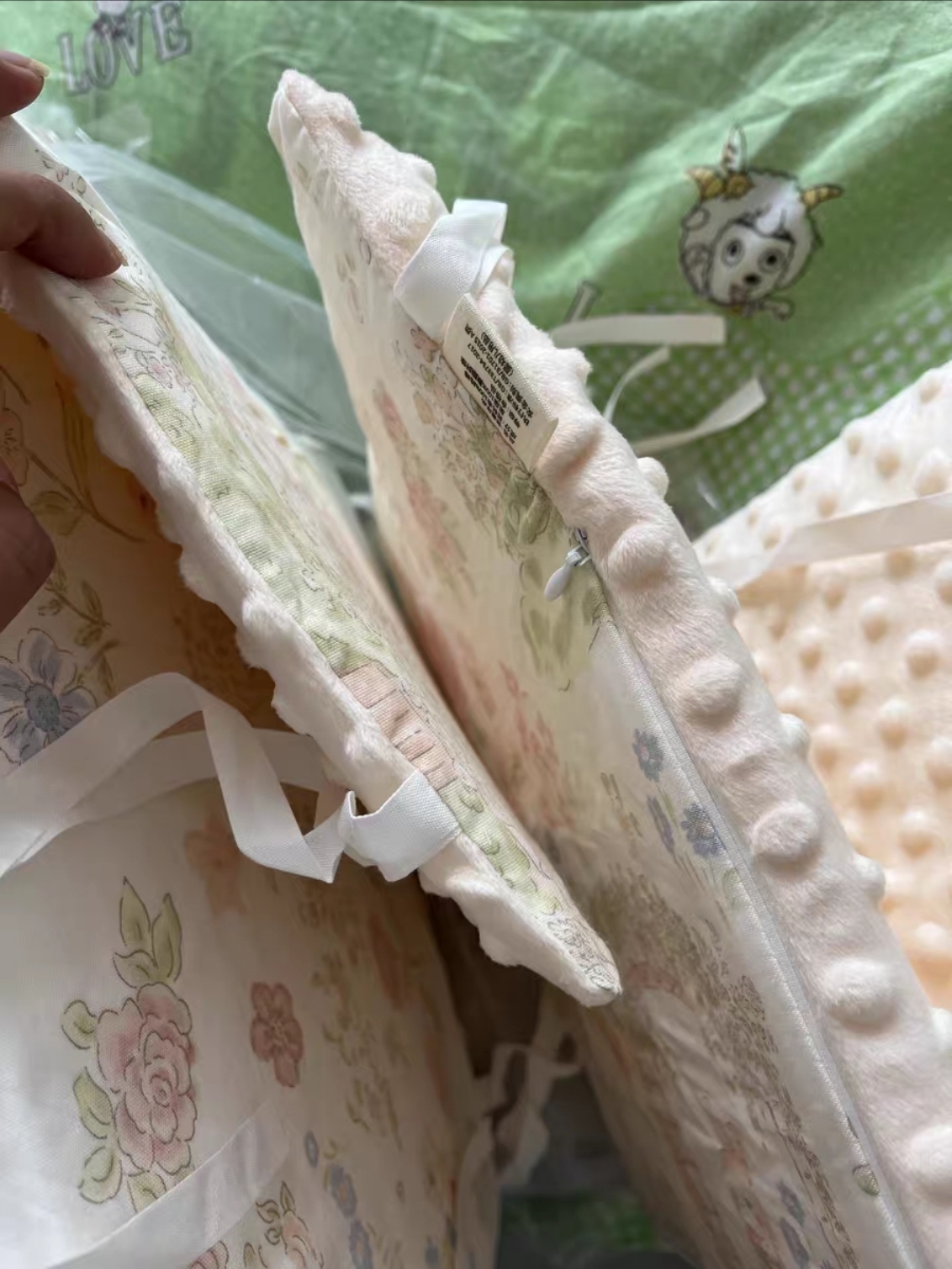 Newborn baby one-piece crib bed Bumper girdle cotton gauze AB sides ...