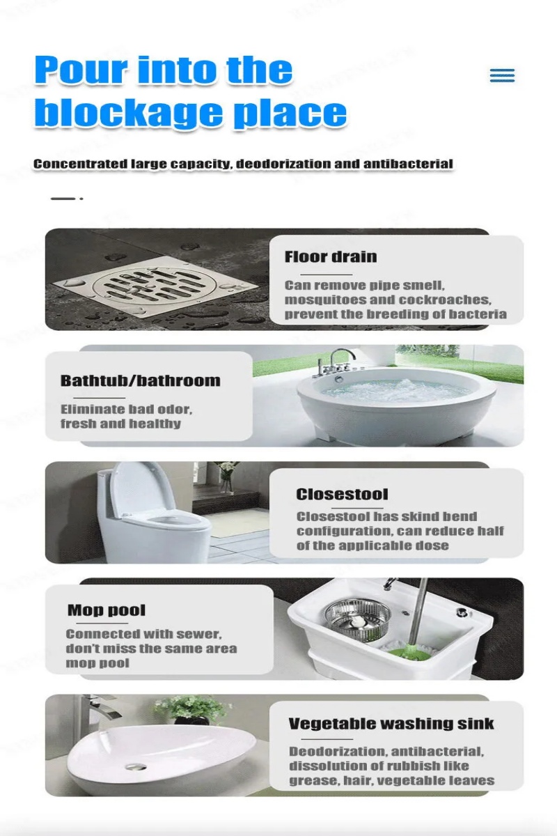 100% Effective Sink Declogger Drainage Clog Remover Heavy Duty Clogged ...