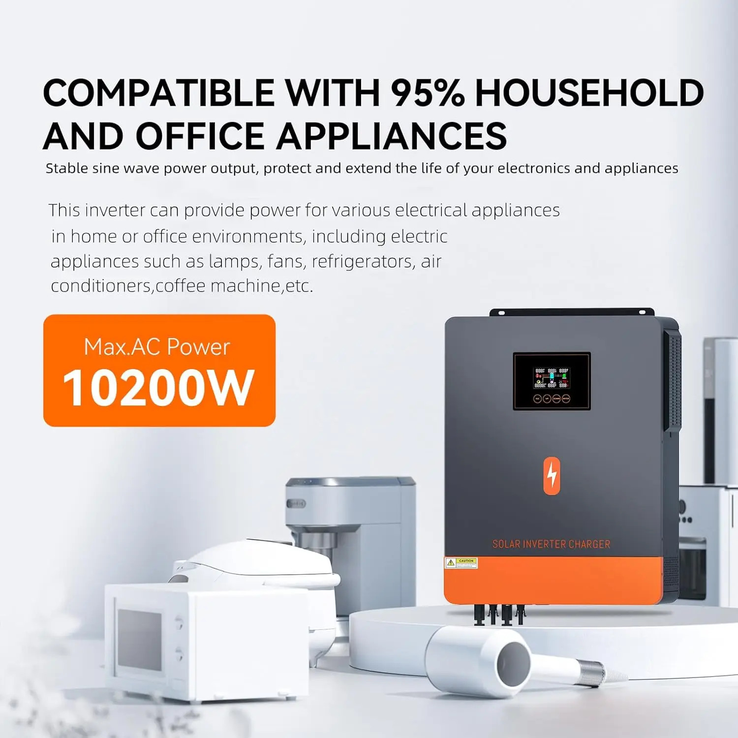 【New】PowMr MPPT 10.2kw On-grid /Off-grid Hybrid Inverter 48Vdc 230VAC ...