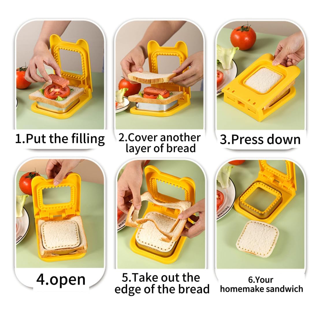 DIY Sandwich Cutter and Sealer, Square Pocket Sandwiches Cutter ...