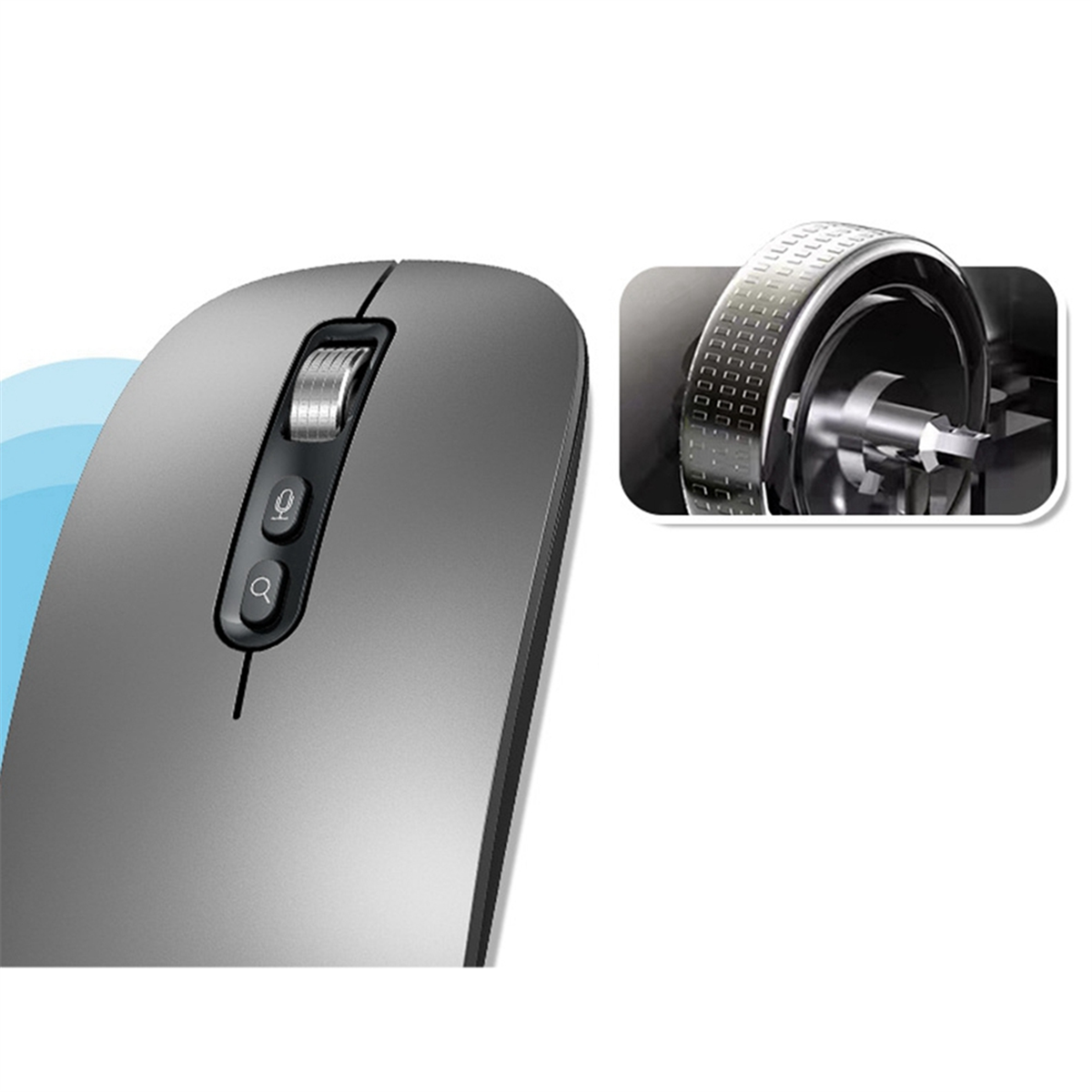 Wireless Bluetooth Rechargeable Voice Control silent mouse with wire ...