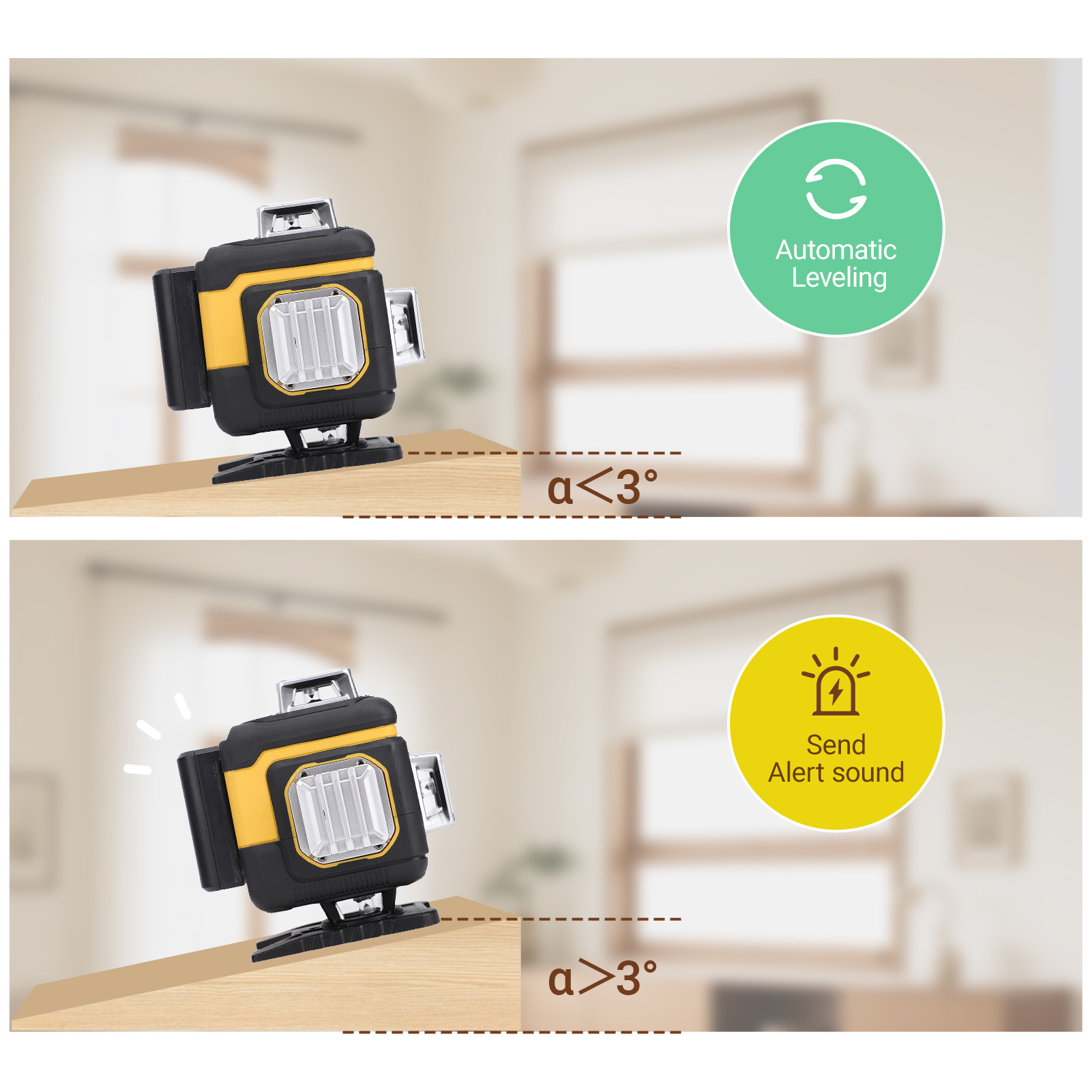 【Fast Shipping】Multifunctional 16 Lines Laser Level 3° Self-leveling ...