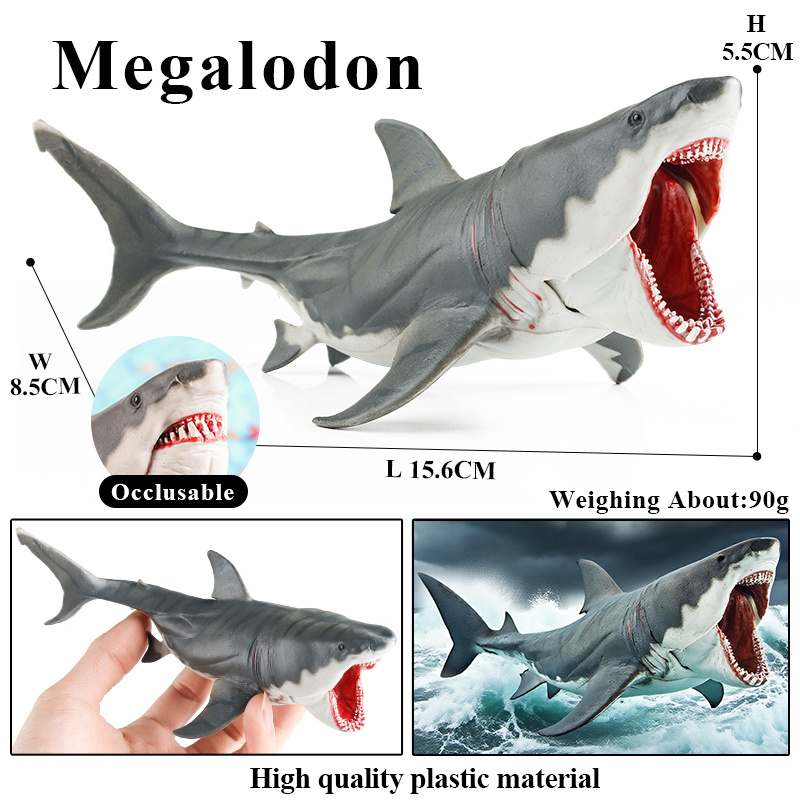 Marine Sea Overlord 3-Headed Shark Megalodon Great White Shark Action ...