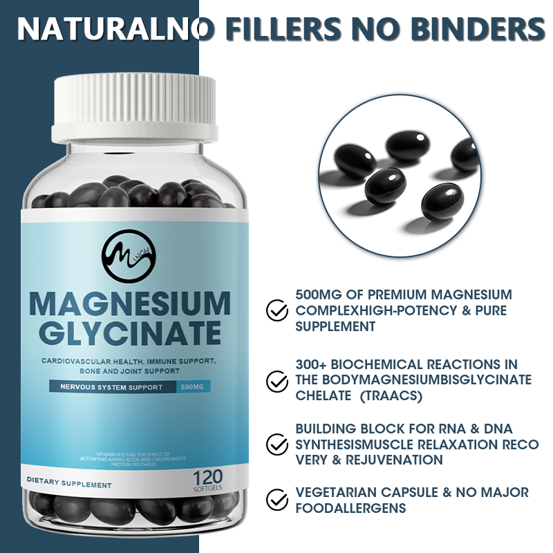 Minch Magnesium Glycinate Capsules 500mg Support Bone Immunity Immune ...