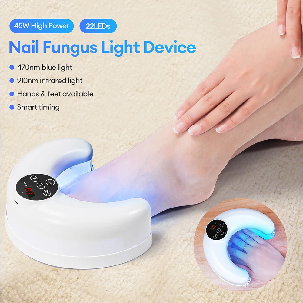 Wireless Nail Fungus Laser Device 45W 14pcs 470nm Blue Light 3-10 ...
