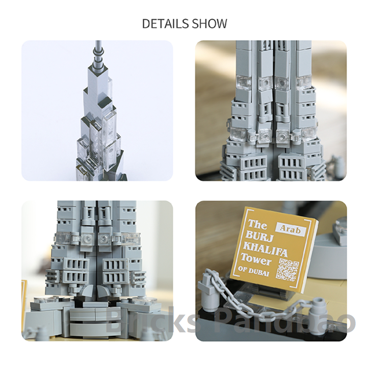 Dubai Burj Khalifa Tower Building Blocks 580 Pcs WANGE Architecture ...