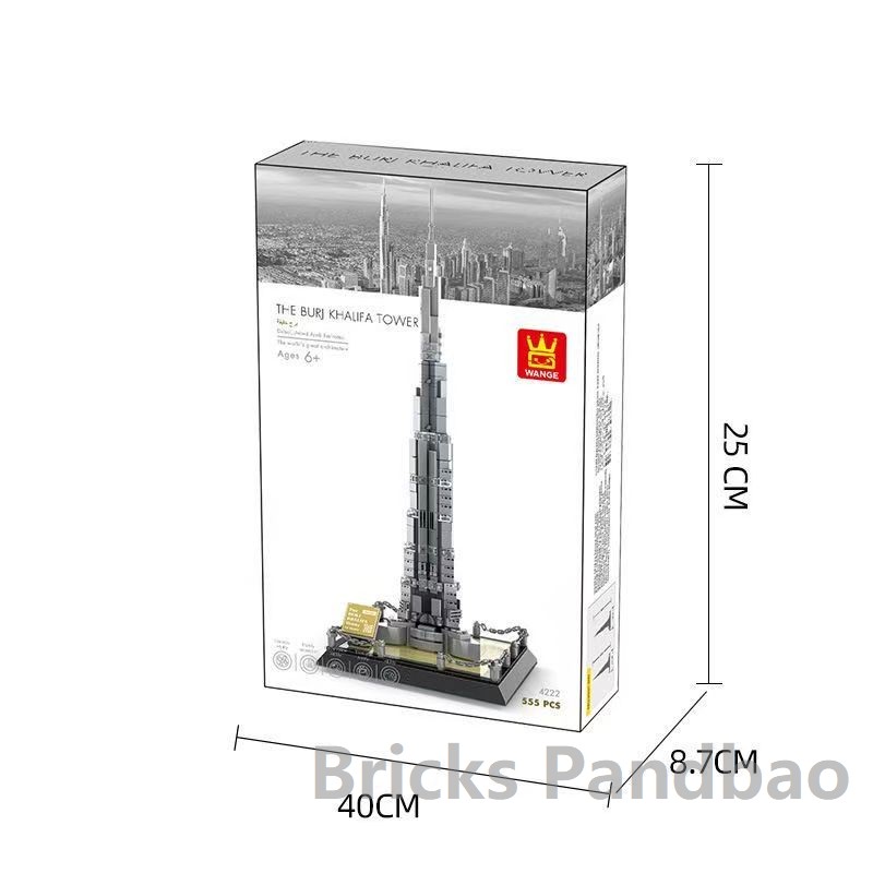 Dubai Burj Khalifa Tower Building Blocks 580 Pcs WANGE Architecture ...