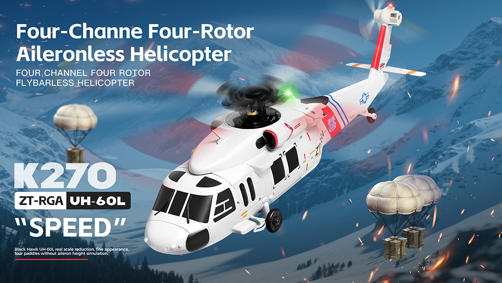 Wltoys K170/ K270 Black Hawk Uh60l Remote-Controlled Helicopter Four ...