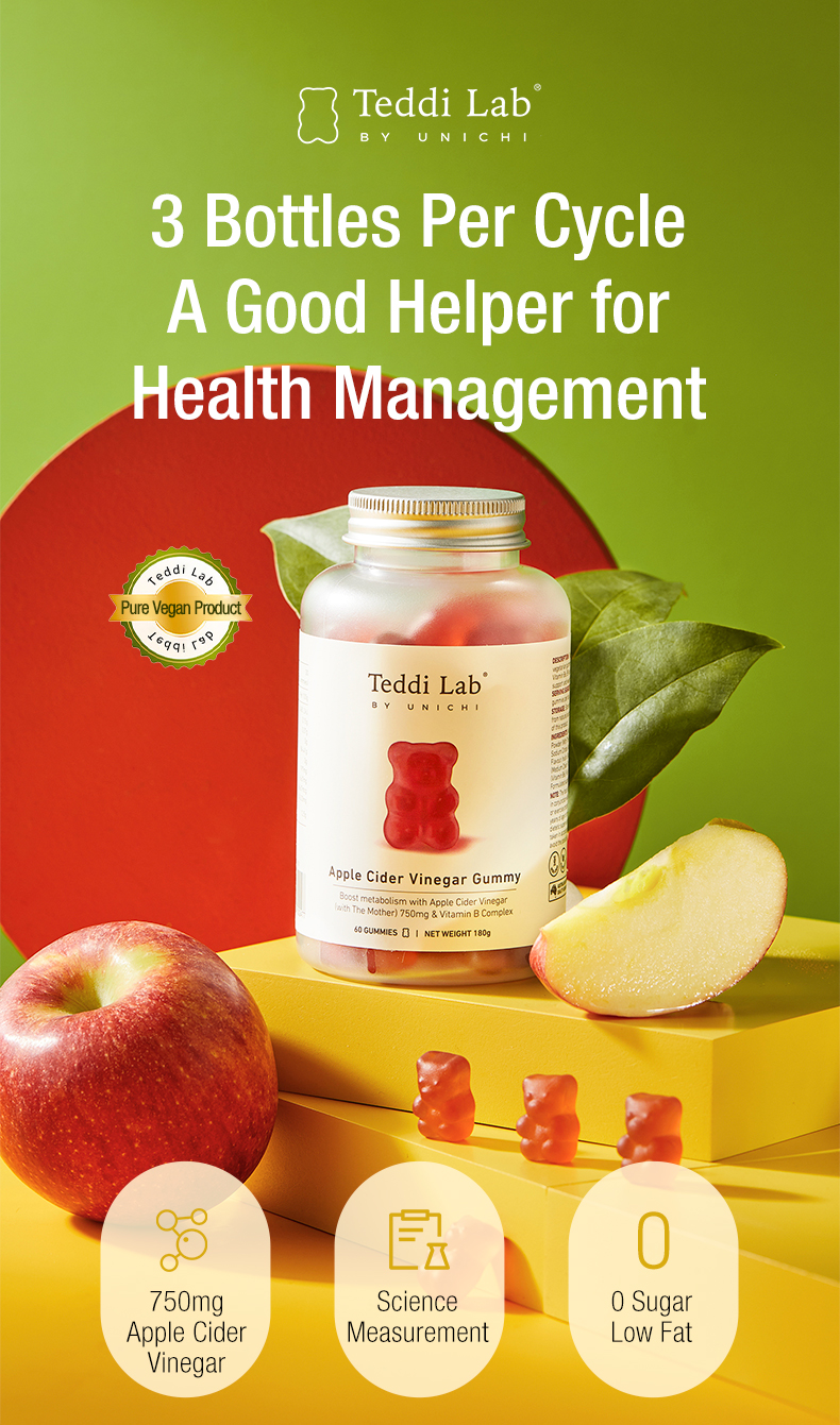 【Official】Unichi Teddi Lab Gummy Hair/Nicotinamide/Apple Cider Vinegar ...