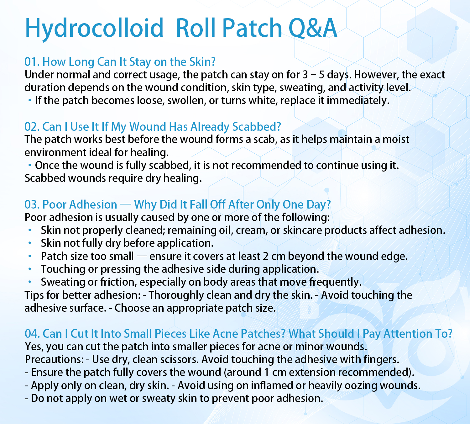 Hydrocolloid Roll Bandages for Wound Care Acne Patches,Extra Large ...