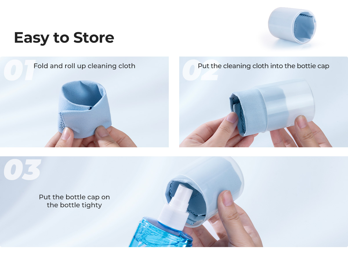 K&F CONCEPT 200ML Screen Cleaner Spray with 2 Microfiber Cleaning Cloth ...