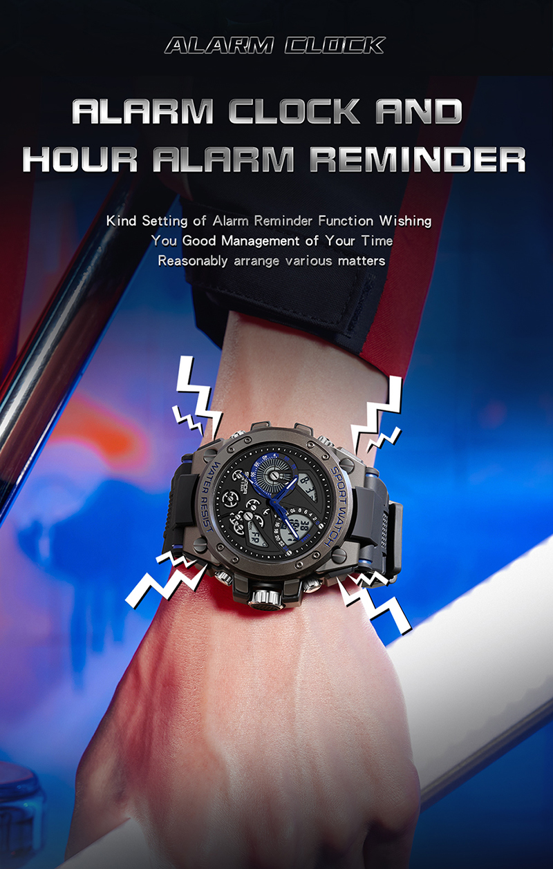 SANDA 9020-2/Original Luxury Electric Watch Multi-function Sports Gear ...