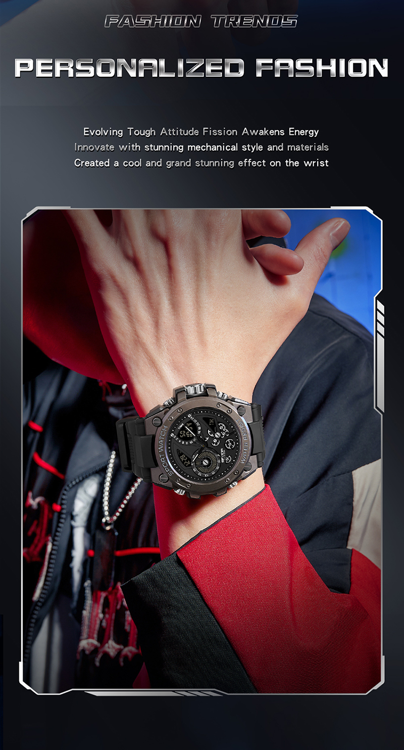 SANDA 9020-2/Original Luxury Electric Watch Multi-function Sports Gear ...